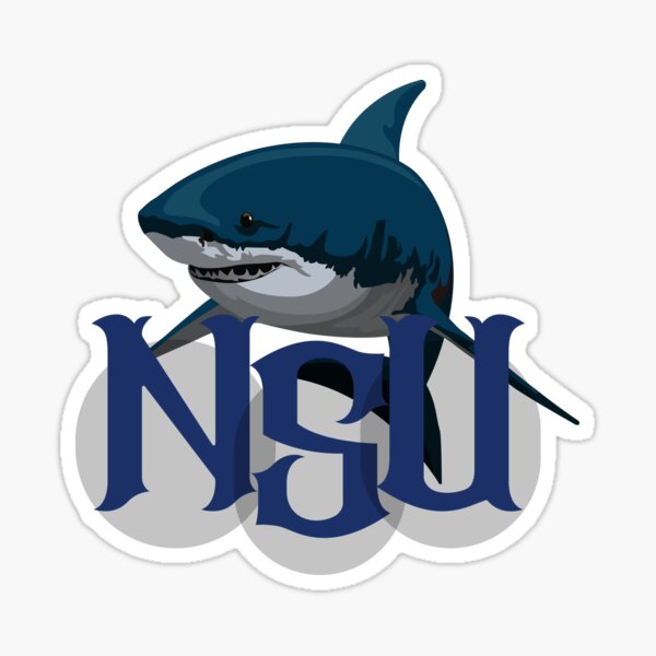 "Nova Southeastern University blue shark NSU" Sticker by oufa | Redbubble