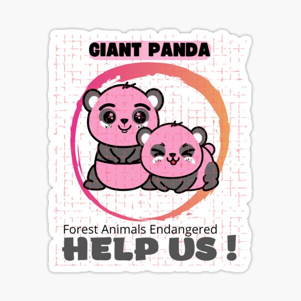 " Giant Panda Help Us !" Sticker by yassooarts | Redbubble