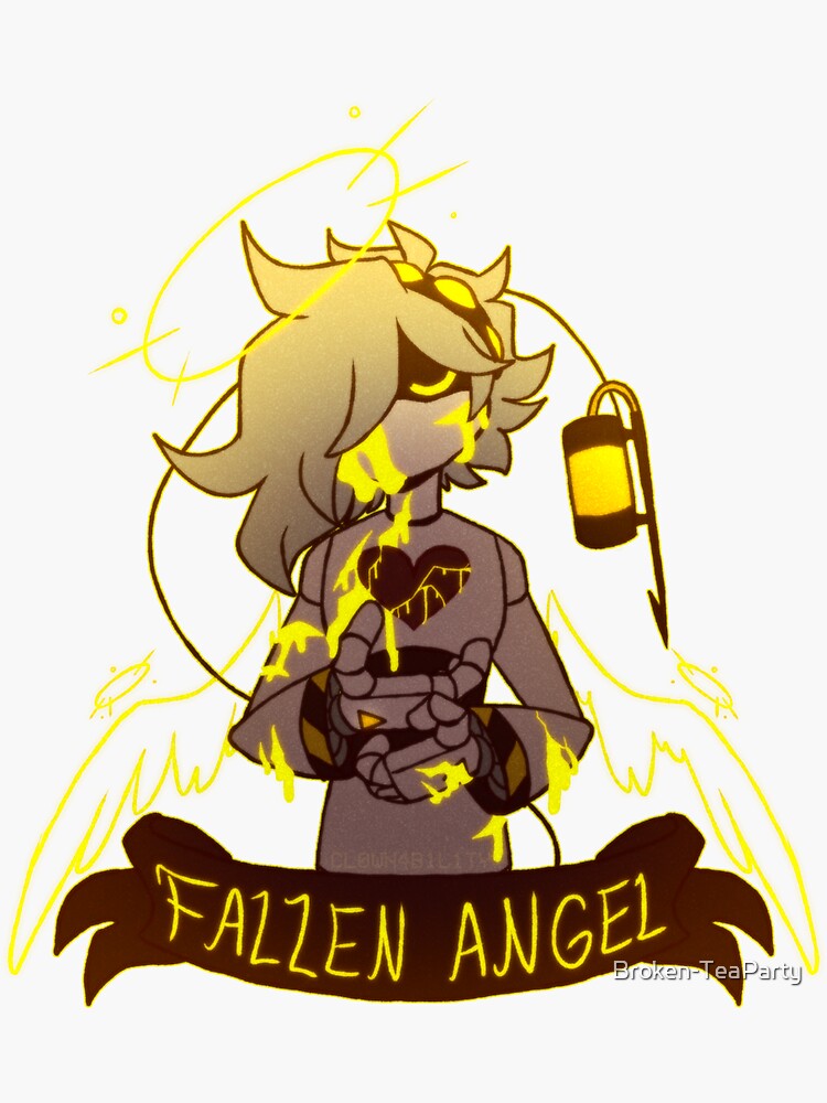 "FALLEN ANGEL" Sticker by Broken-TeaParty | Redbubble