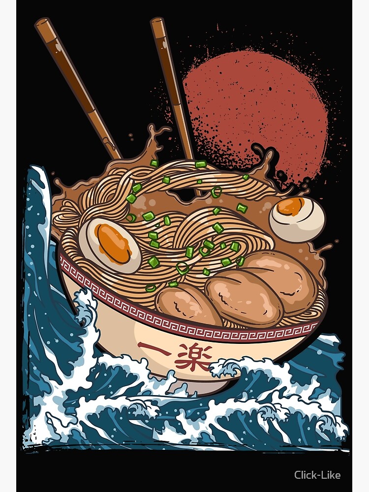 "Japanese sun ramen wave" Poster for Sale by Click-Like | Redbubble