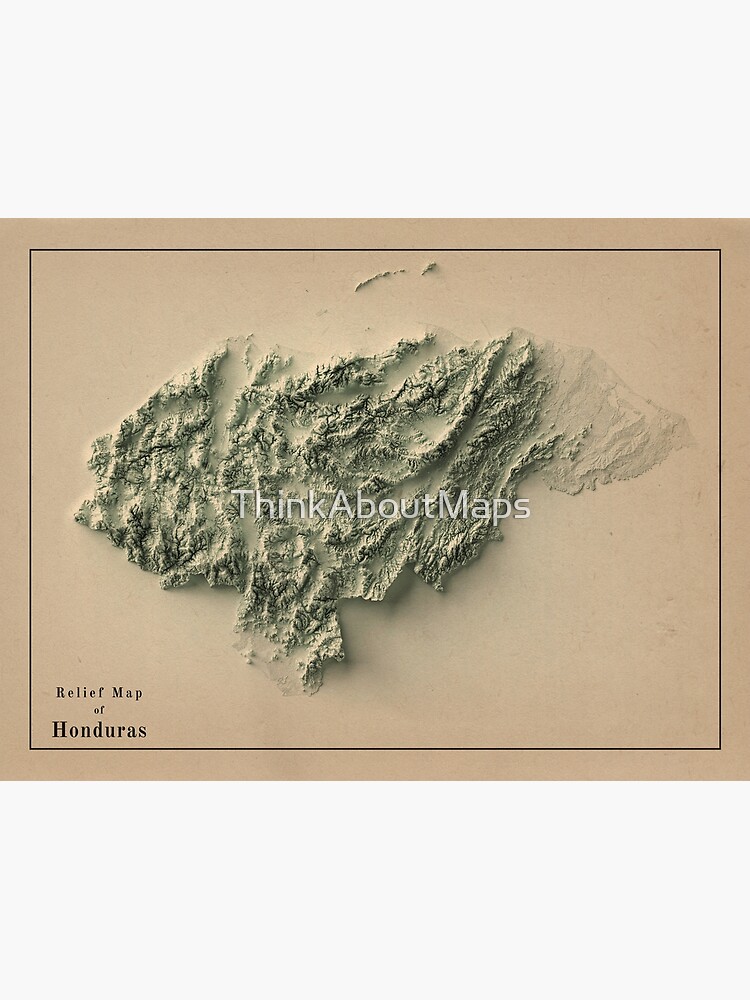 "Honduras Relief Map 3D digitally-rendered" Art Print by ThinkAboutMaps ...