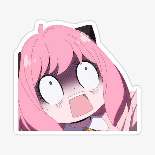 "Scared Anya SpyxFamily" Sticker by gotchu-stickers | Redbubble