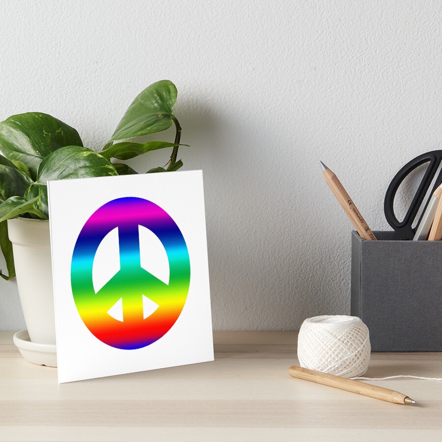 "RAINBOW PEACE SYMBOL" Art Board Print by wickedcartoons | Redbubble