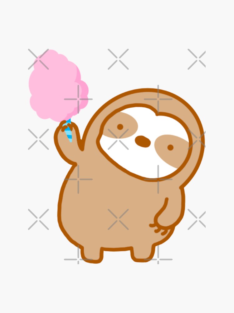 "Cute Pink Cotton Candy Sloth " Sticker by theslothinme | Redbubble