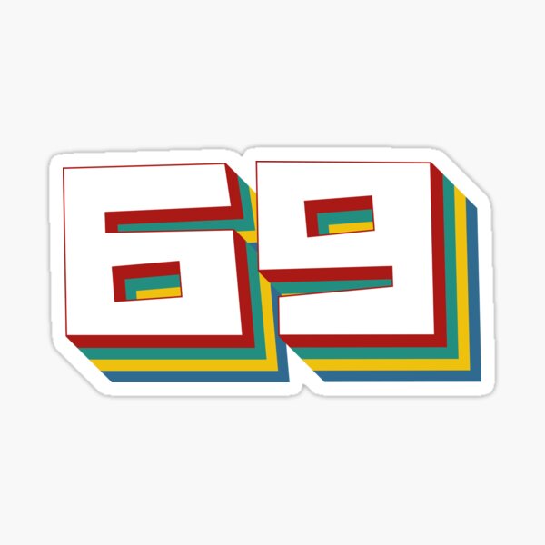 "Number 69" Sticker by Texterns | Redbubble