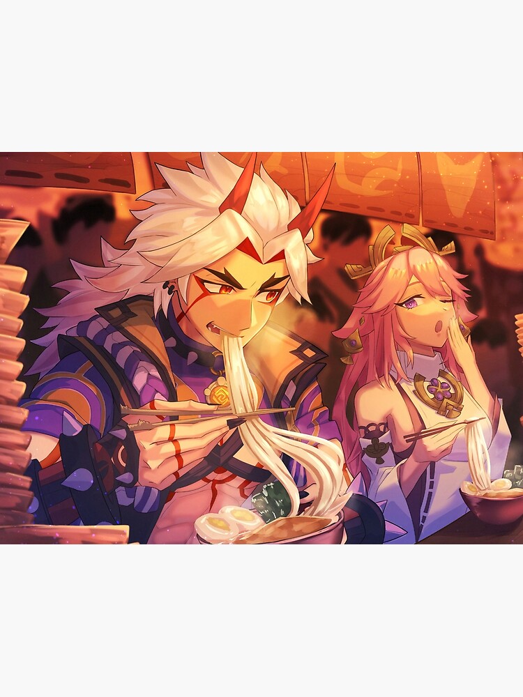 "Yae miko and Arataki Itto" Poster for Sale by Hongdusik | Redbubble