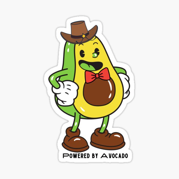 "Powered by Avocado graphic of an Avocado wearing a cowboy hat and ...