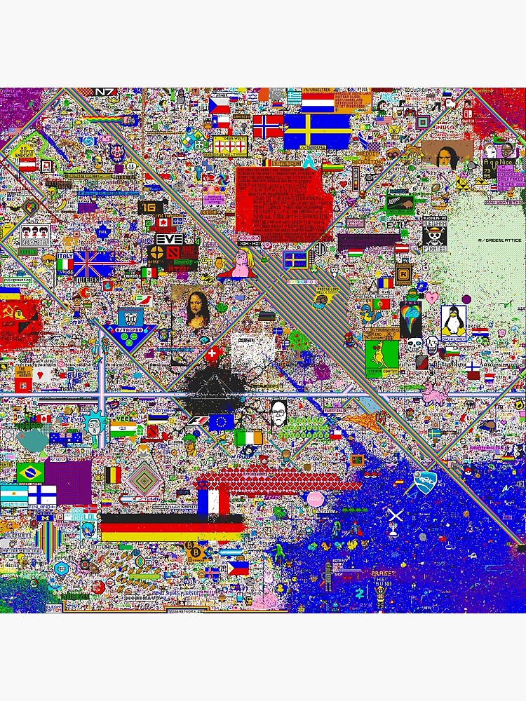 "Reddit /r/Place 12K resolution (24 hours)" Art Print by bobbooo ...