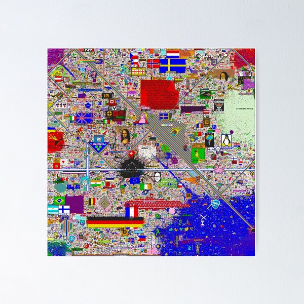 "Reddit /r/Place 12K resolution (24 hours)" Poster for Sale by bobbooo ...