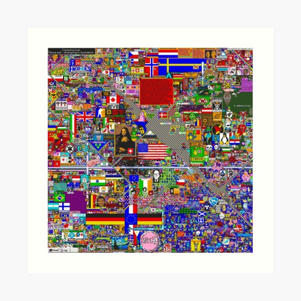 "Reddit /r/Place 12K resolution (42 hours)" Art Print by bobbooo ...