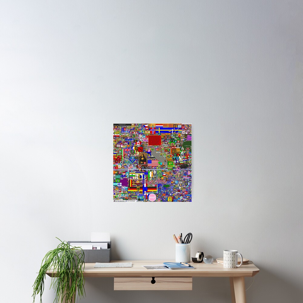 "Reddit /r/Place 12K resolution (48 hours)" Poster for Sale by bobbooo ...