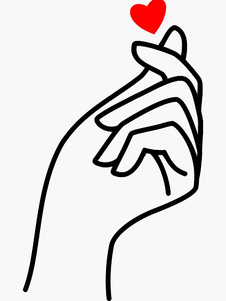 "Saranghae-KpopFingerHeartPocket-KoreanLoveHangul" Sticker by ...