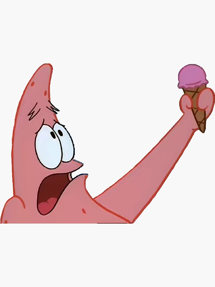"Patrick Star Ice Cream " Sticker by LarryDun895102 | Redbubble