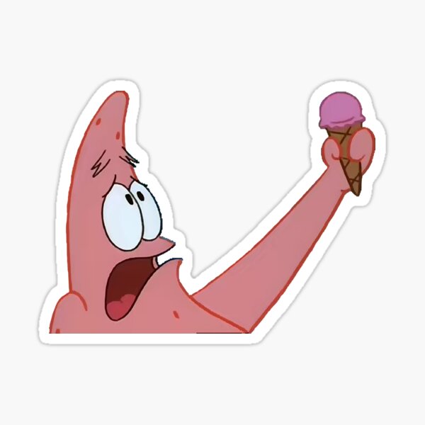 "Patrick Star Ice Cream " Sticker by LarryDun895102 | Redbubble