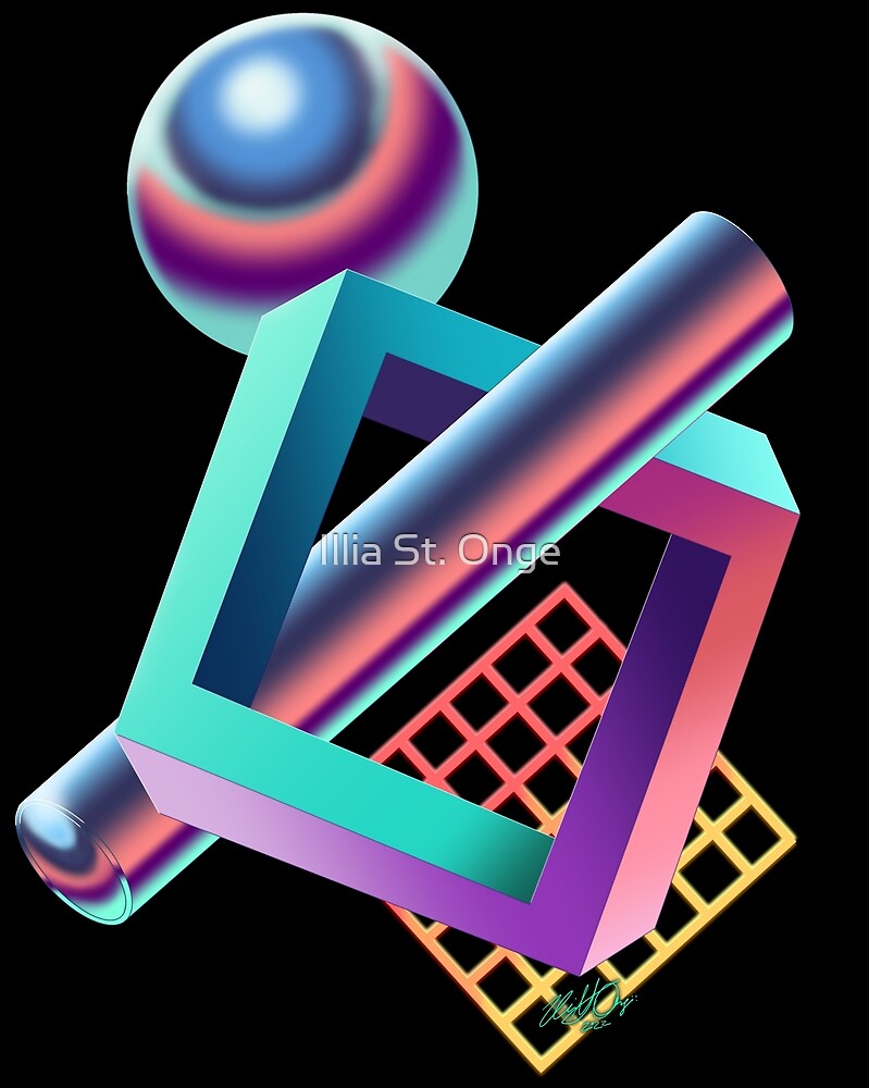 "Shapes In Synthwave" by Illia St. Onge | Redbubble