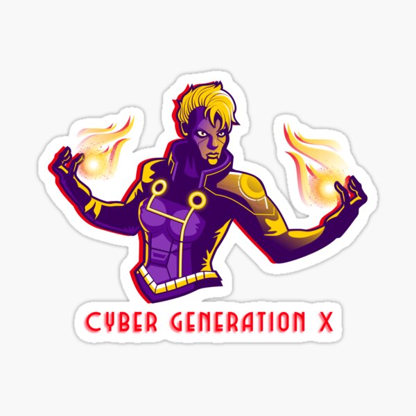 "CYBER GENERATION X – black girl power" Sticker by LargeShop | Redbubble