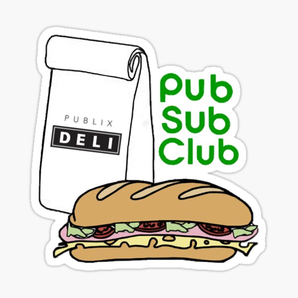 "Pub Sub Club " Sticker by TheOutbound | Redbubble