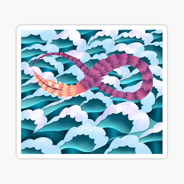 "snake on the waves / infinity" Sticker by davidgore | Redbubble