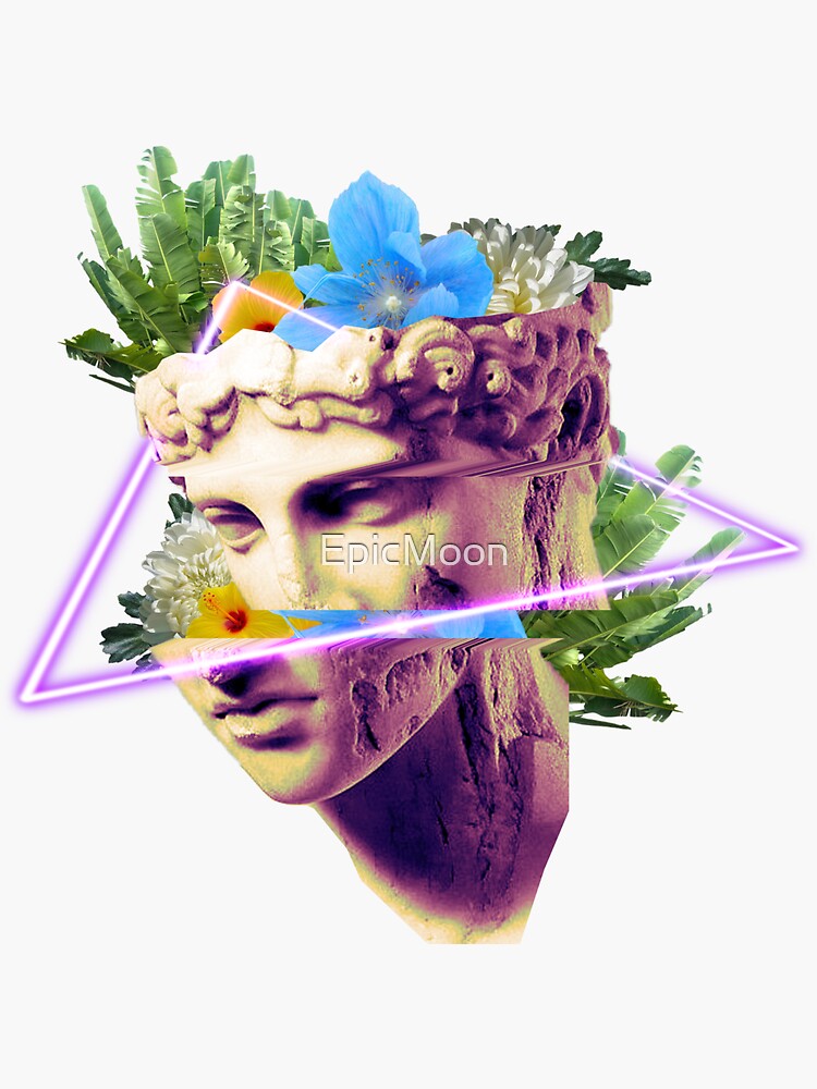 "Vaporwave Head V1" Sticker by EpicMoon | Redbubble