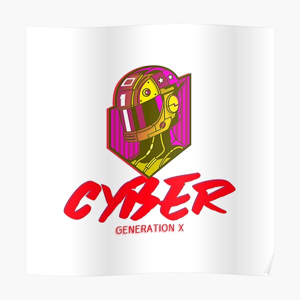 "CYBER GENERATION X – purple cyberpunk biker" Poster for Sale by ...