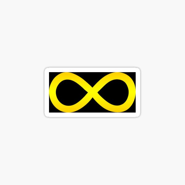 "Big yellow infinity symbol" Sticker for Sale by Singerevita | Redbubble