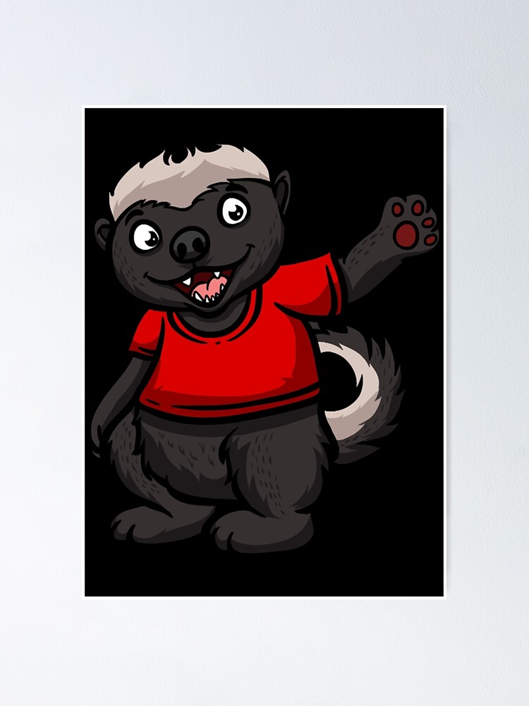 "Cute Anthropomorphic Human-like Cartoon Character Honey Badger in ...
