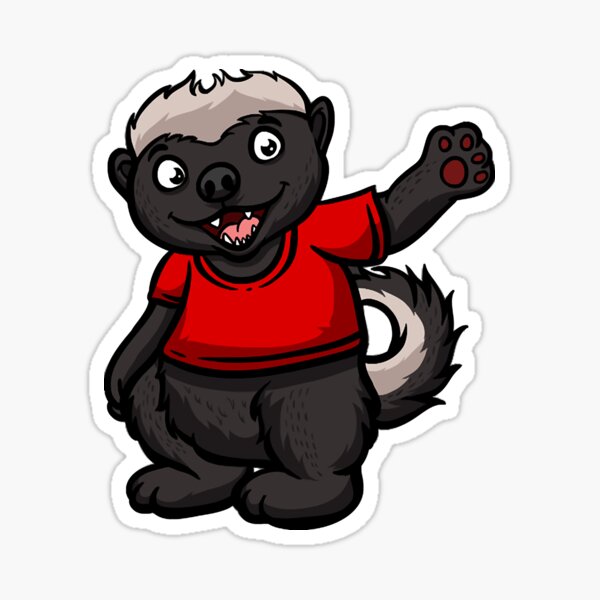 "Cute Anthropomorphic Human-like Cartoon Character Honey Badger in ...