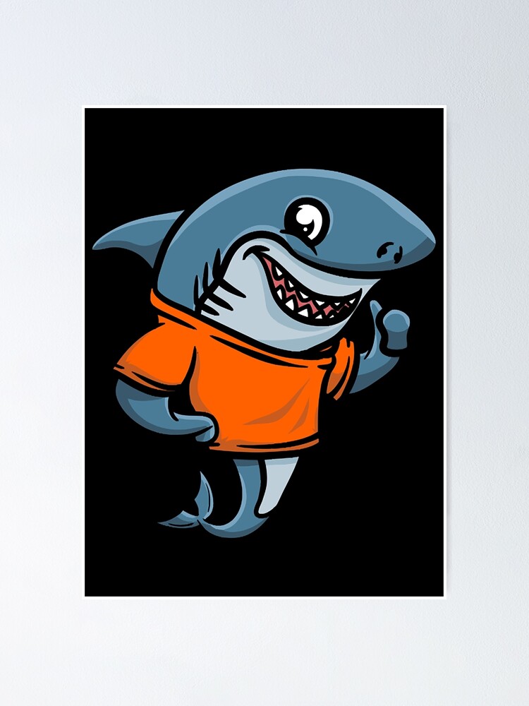 "Cute Anthropomorphic Human-like Cartoon Character Shark in Clothes ...