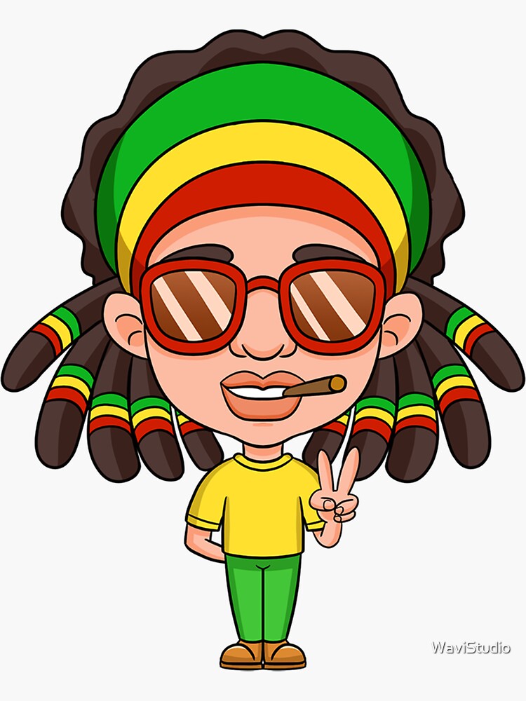 "Cute reggae cartoon" Sticker by Hegazich | Redbubble
