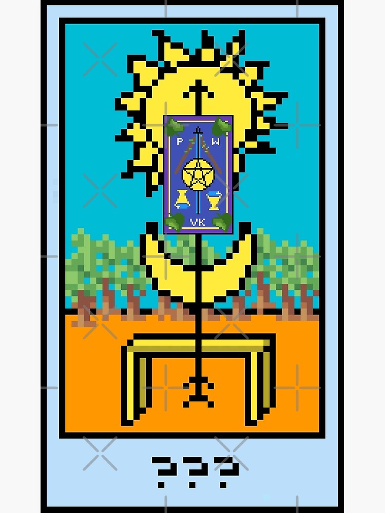 "Wait, is this pixel art tarot? White - Bonus Card (Design for T-shirt ...