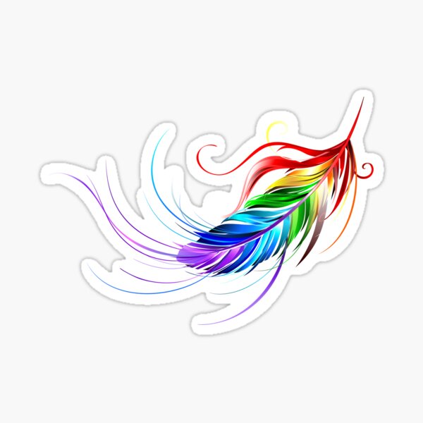 "Rainbow Feather" Sticker by ThingsAndPrints | Redbubble