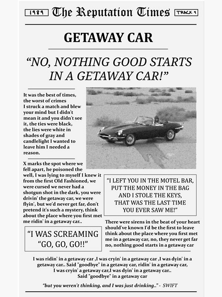 "Getaway Car Newspaper #2" Poster for Sale by avabold | Redbubble