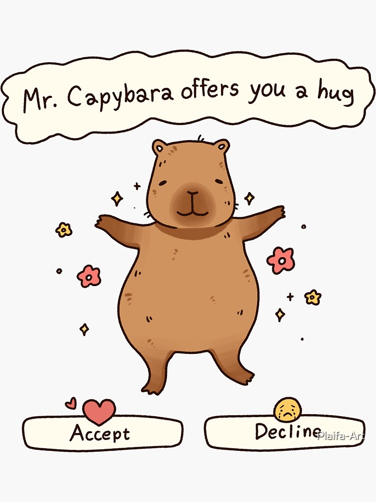 "Capybara Hug" Sticker for Sale by Plaifa-Art | Redbubble