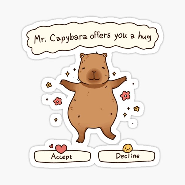"Capybara Hug" Sticker for Sale by Plaifa-Art | Redbubble