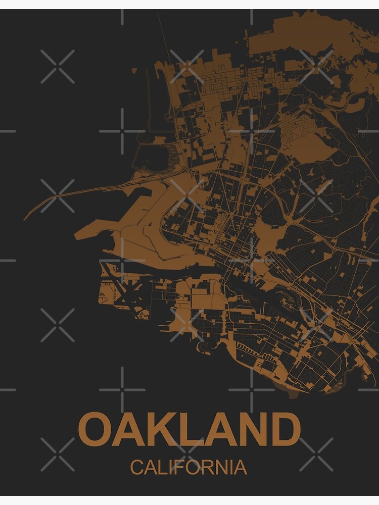 "Oakland Map Art coffee color California USA" Poster for Sale by ...