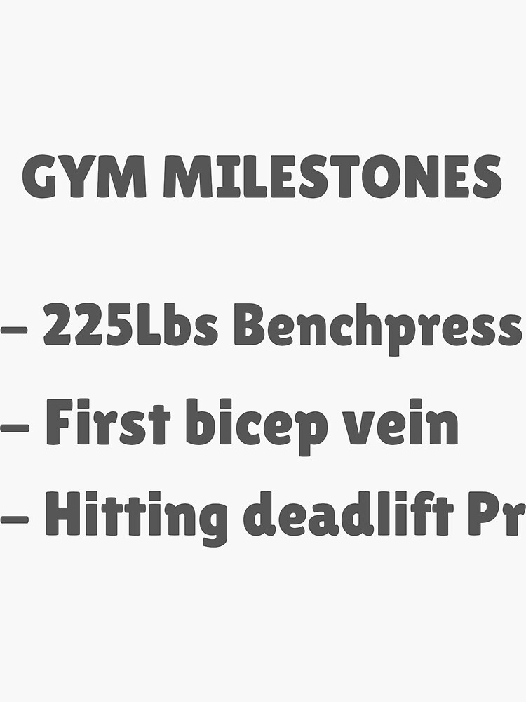 "gym milestones" Sticker by freshTeesL | Redbubble
