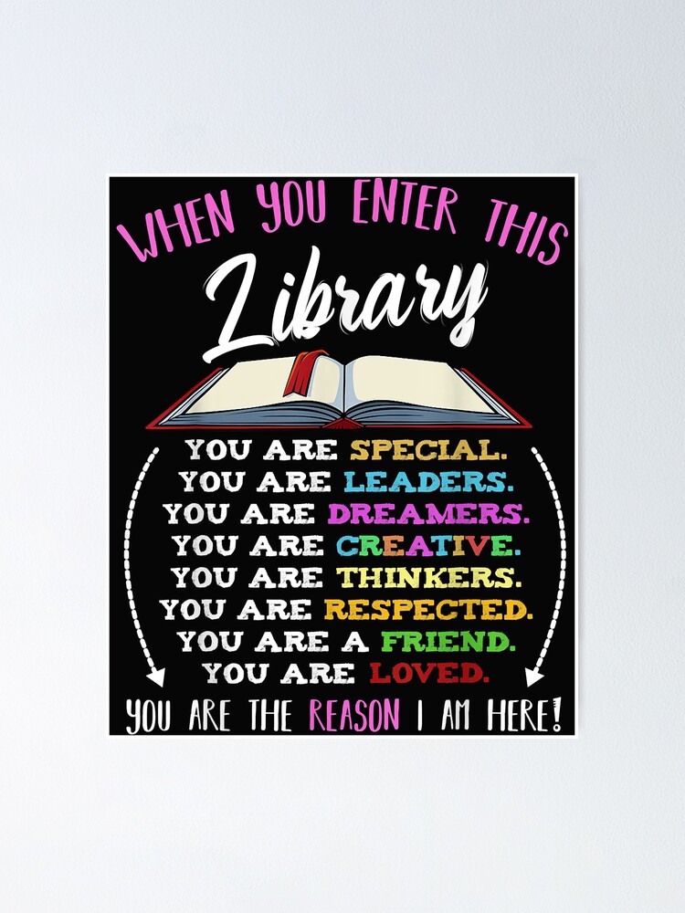 "When You Enter This Library Reading Book Worms Reader Quotes" Poster ...