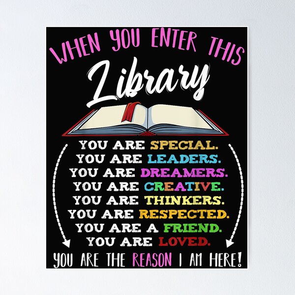 "When You Enter This Library Reading Book Worms Reader Quotes" Poster ...