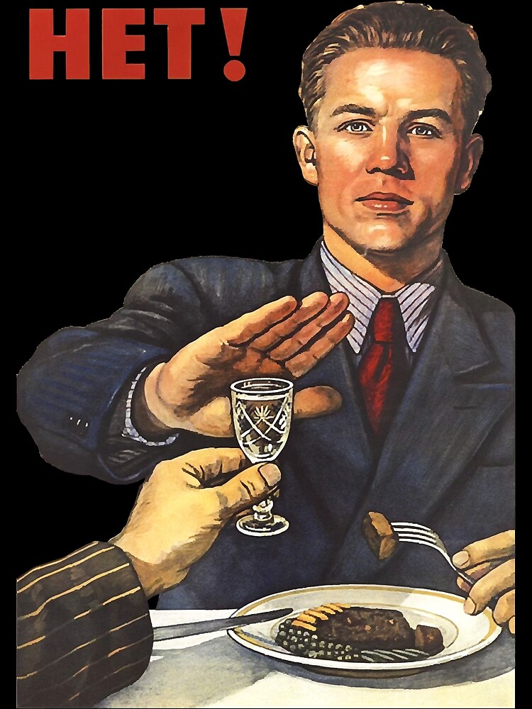 Lámina metálica «Cartel soviético Propaganda soviética Anti-alcohol NET ...