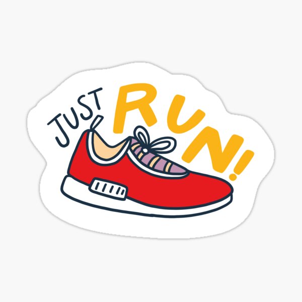" Just Run Sticker" Sticker by Janakiram74 | Redbubble