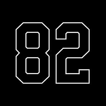 "Black Number 82 lucky sports jersey eighty two" Sticker for Sale by ...