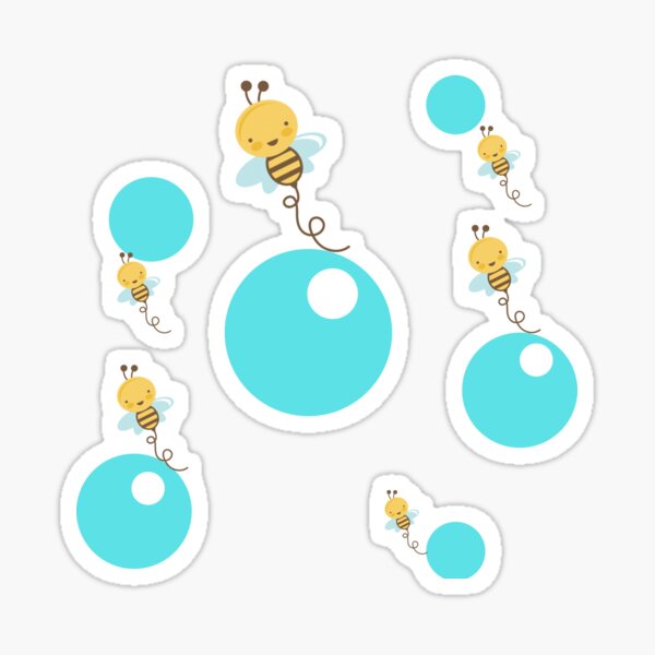 "Bubbles and Bees Flying Together" Sticker by crissdinesh | Redbubble