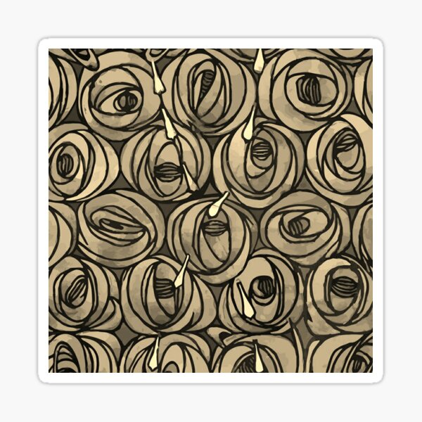 "Charles Rennie Mackintosh Roses and teardrops, gold" Sticker for Sale ...