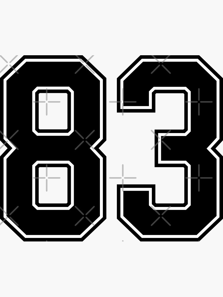 "Black Number 83 lucky sports jersey eighty three" Sticker by ...