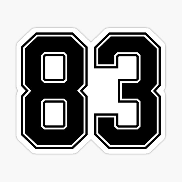 "Black Number 83 lucky sports jersey eighty three" Sticker by ...
