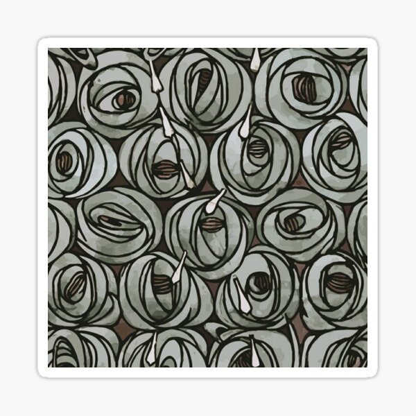 "Charles Rennie Mackintosh Roses and teardrops" Sticker by Olivia-One ...