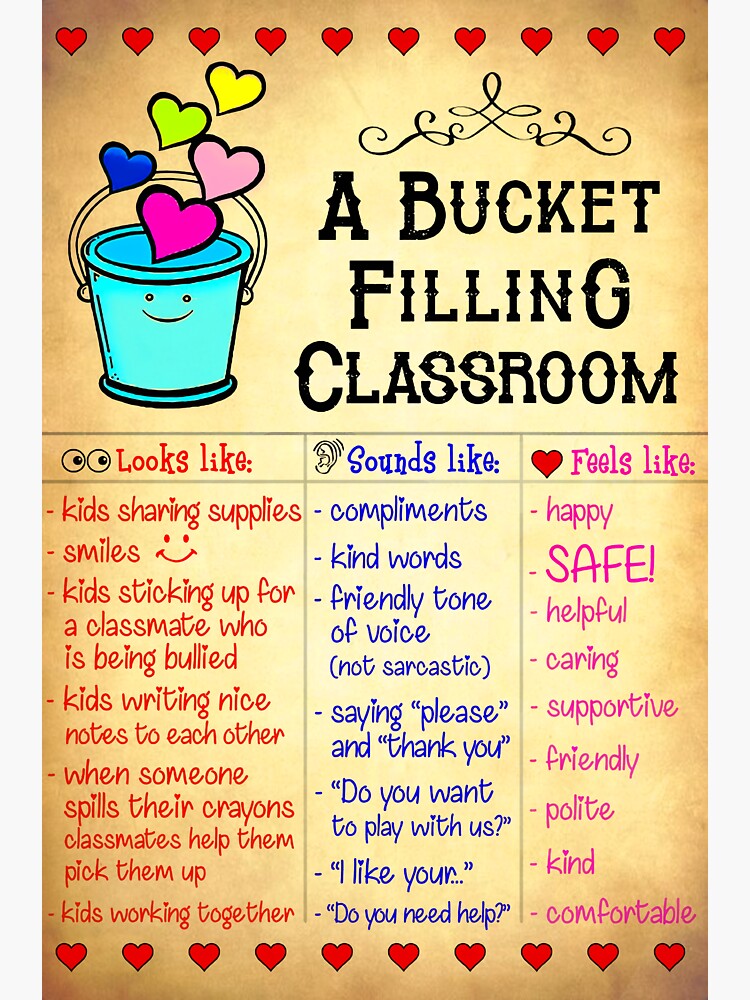 "A Bucket Filling Classroom" Sticker by DeGeo | Redbubble