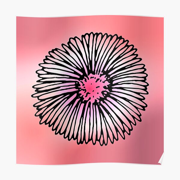 "Gradient Flower Line Art V2" Poster for Sale by DecoDream | Redbubble