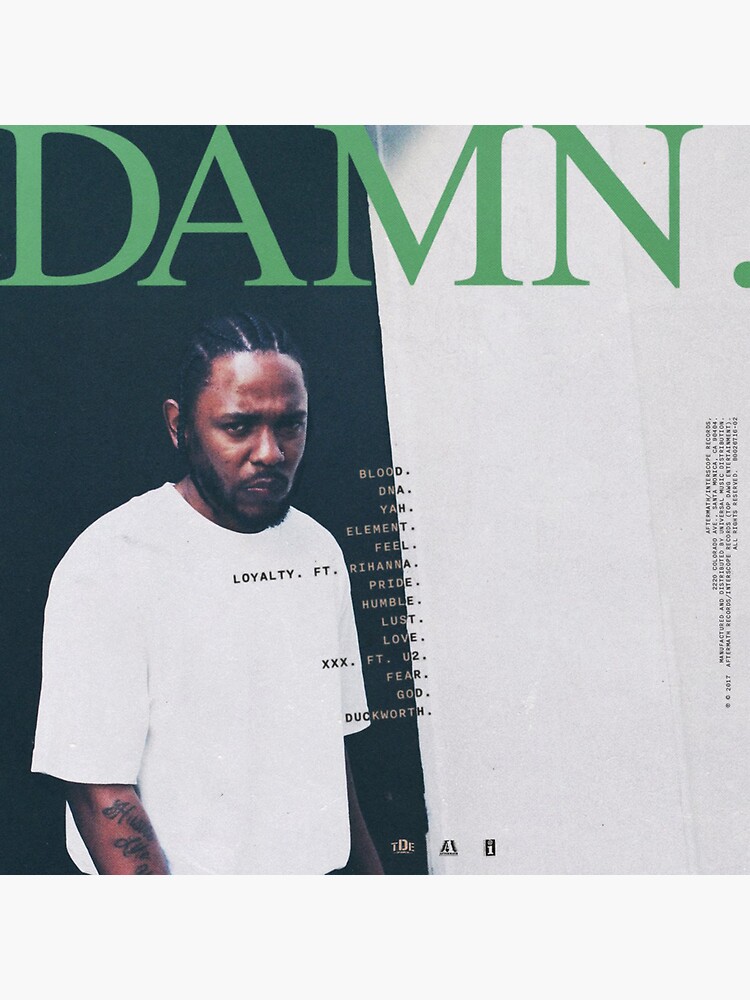 "Kendrick Lamar - Damn" Sticker for Sale by grayve | Redbubble