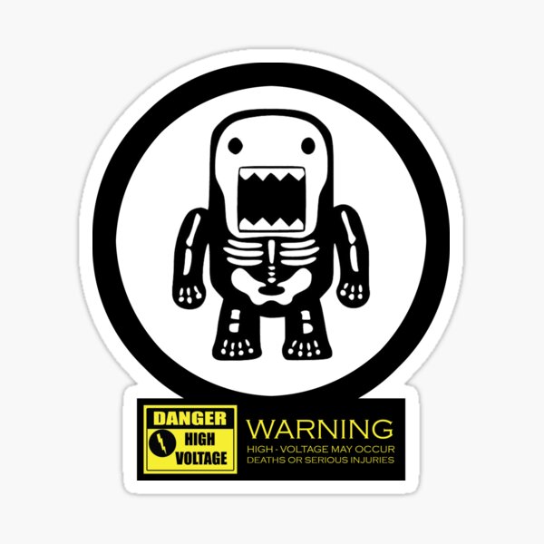 "DOMO high voltage YELLOW EDITION" Sticker by NiluWorks | Redbubble
